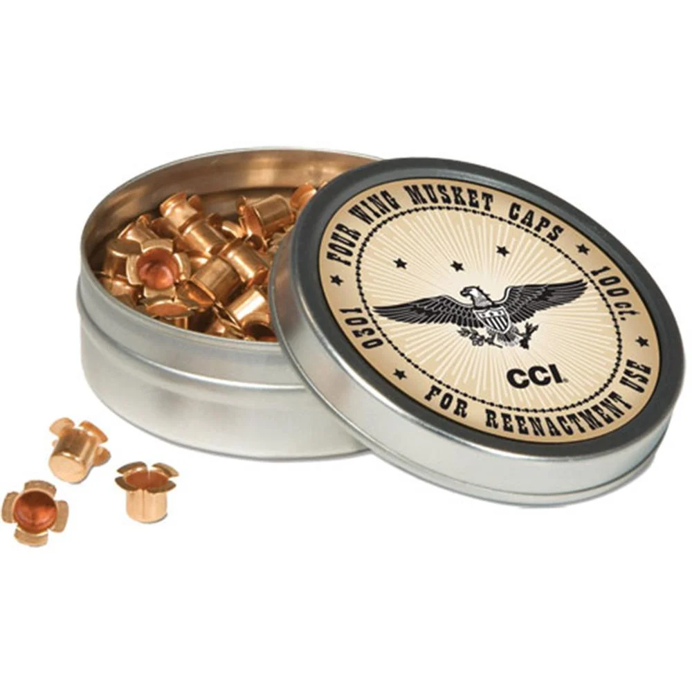 CCI 4-Wing Musket Caps (Designed for Re-enactment) 100/ct - The Gun Pantry